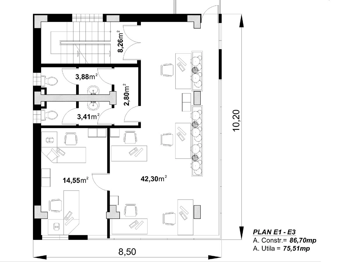Proiect CLADIRE BIROURI S+P+3E